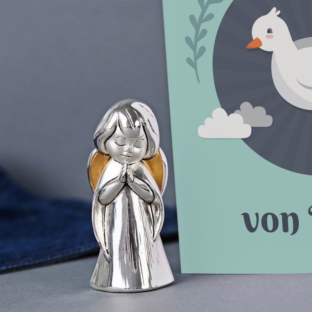 Heilige Taufe 2 - Set: Engel und Glückwunschkarte - GeschenkSpeziell.de
